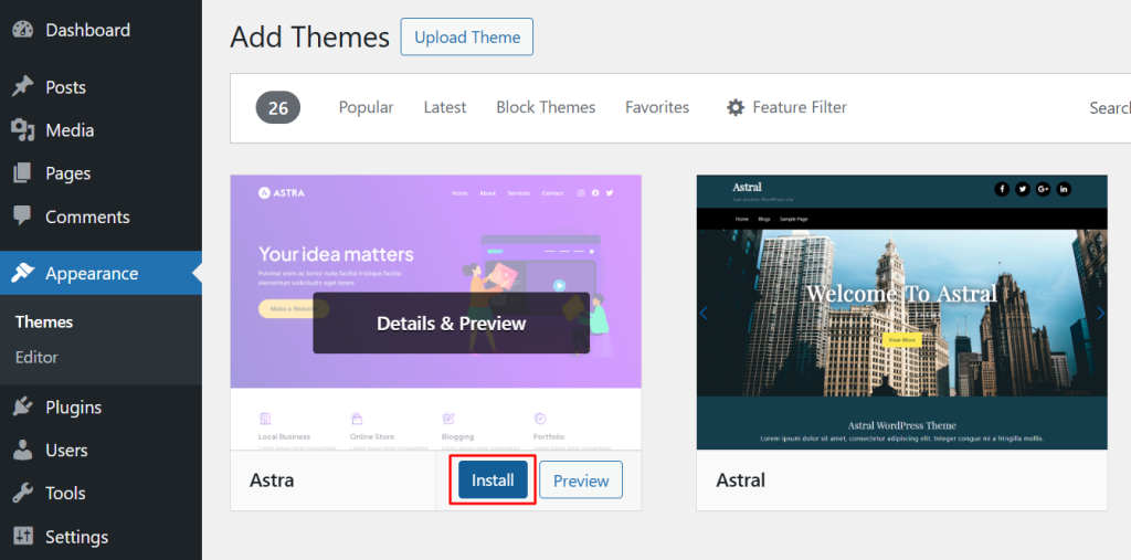 How to Install Themes in WordPress | Element Pack Pro
