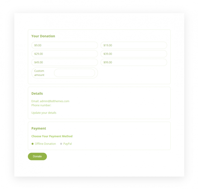 Elementor Charitable Donation Form Widget - Element Pack for Elementor