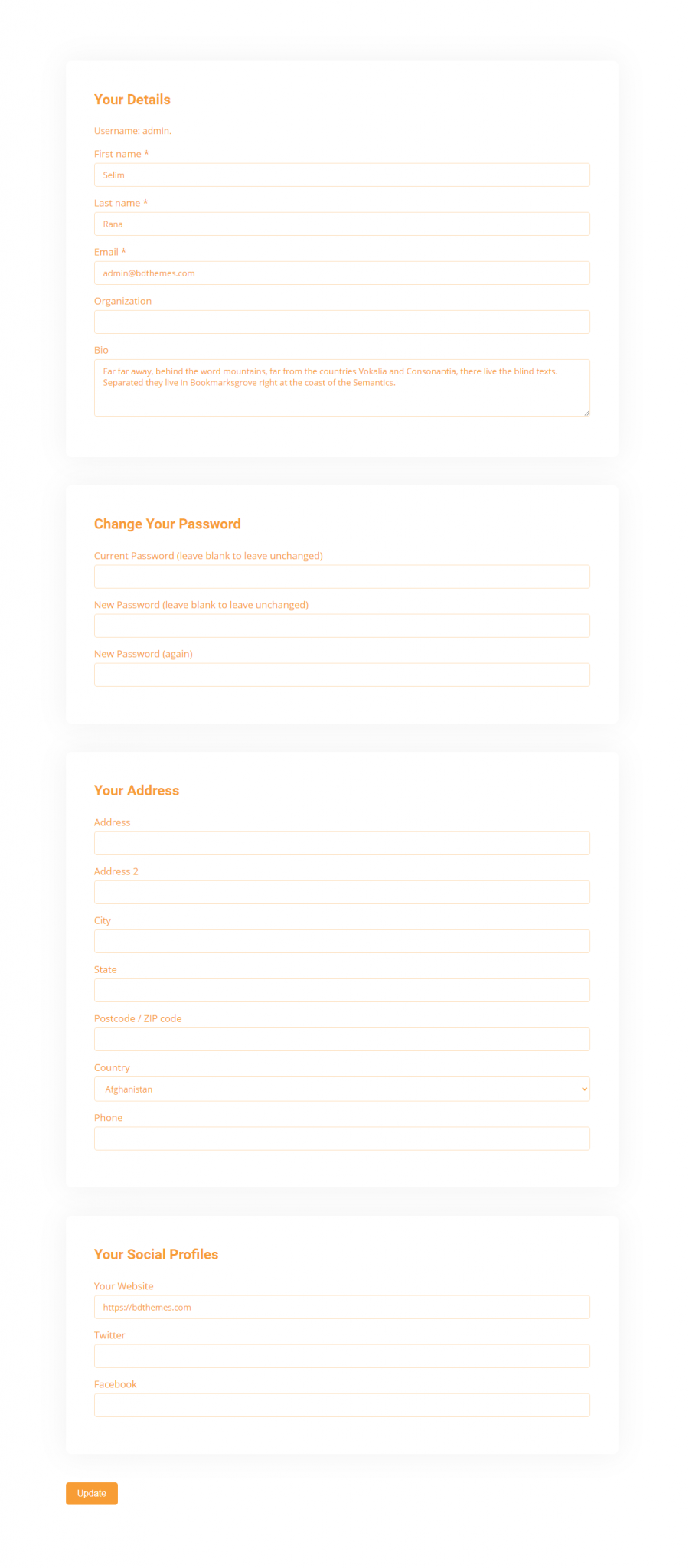 Elementor Charitable Profile Widget - Element Pack for Elementor