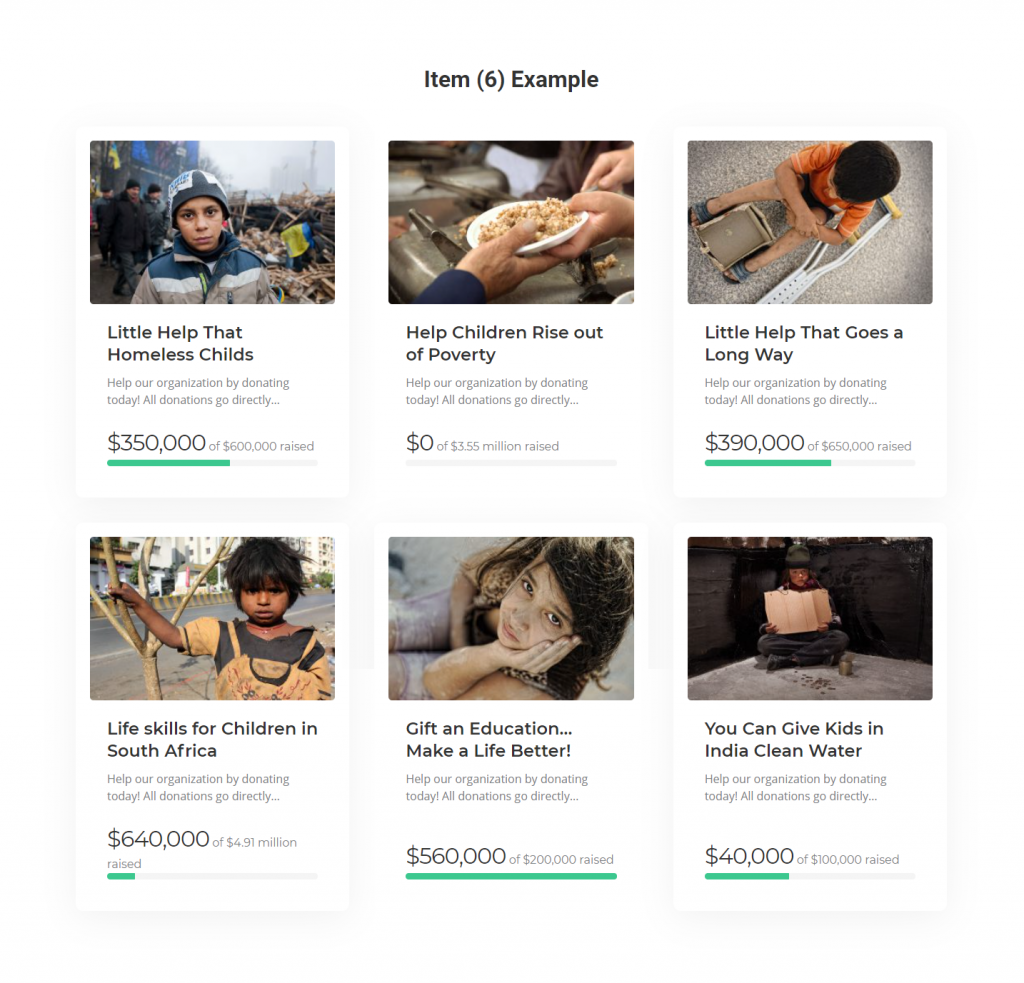 Elementor Give Form Grid Widget - Element Pack for Elementor