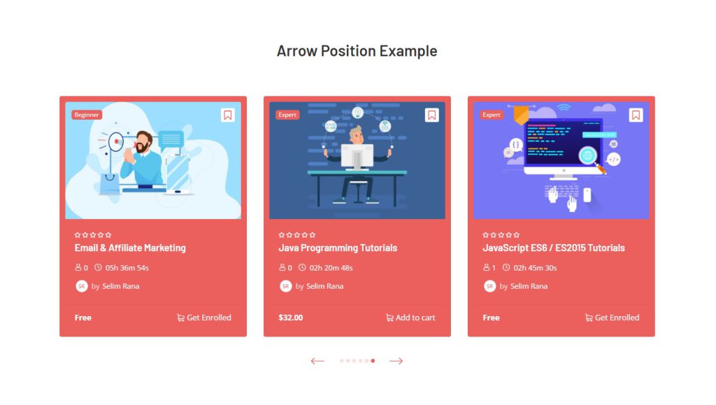 Elementor Tutor LMS Course Carousel Widget - Element Pack for Elementor