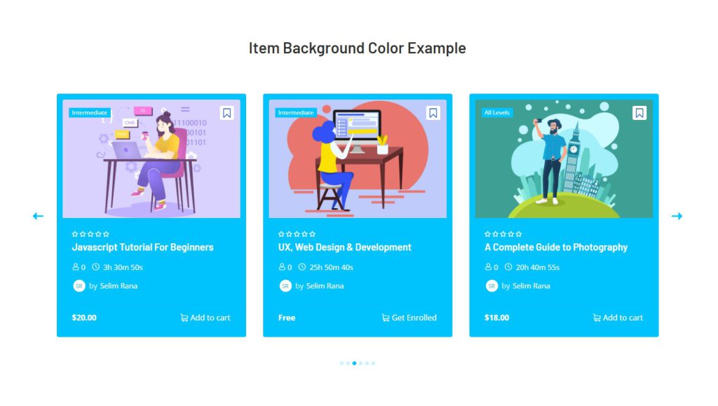 Elementor Tutor LMS Course Carousel Widget - Element Pack for Elementor