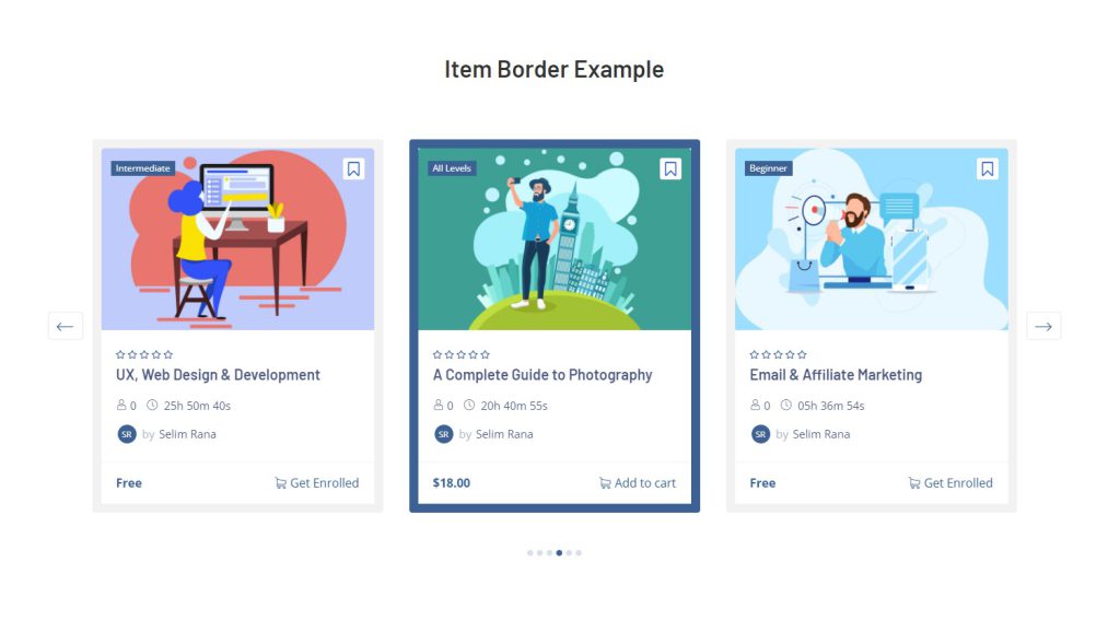 Elementor Tutor LMS Course Carousel Widget - Element Pack for Elementor