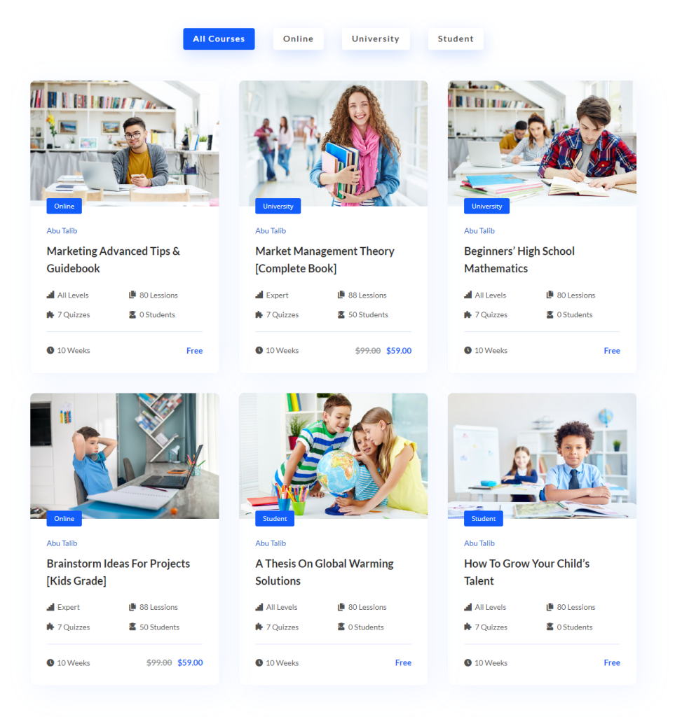 Elementor LearnPress Grid Widget - Element Pack for Elementor