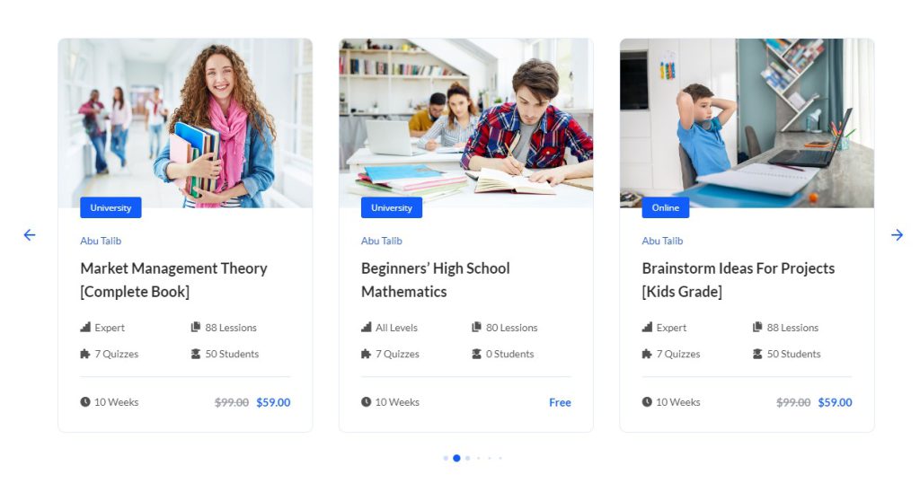 Elementor LearnPress Carousel Widget - Element Pack for Elementor