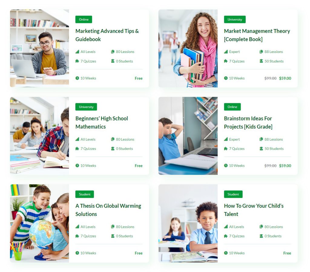 Elementor LearnPress Grid Widget - Element Pack for Elementor