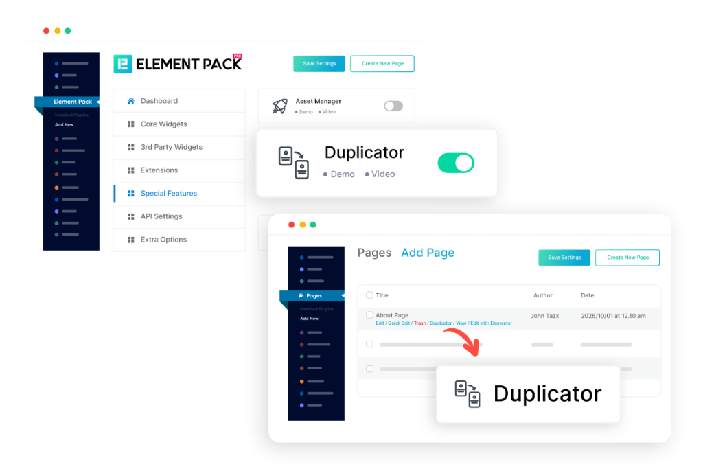 Duplicator - Addons for Elementor Page Builder