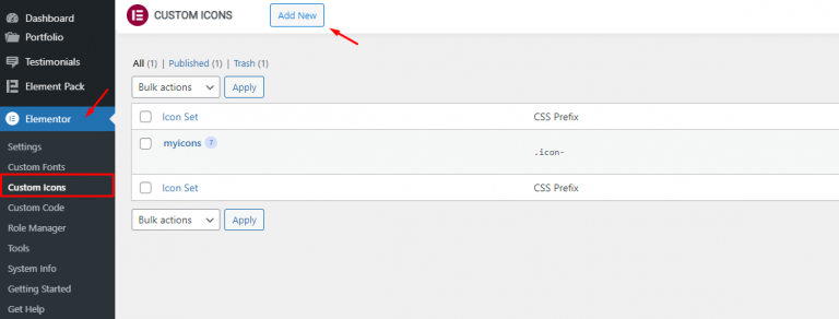 How to use custom icons for elementor - Element Pack Pro