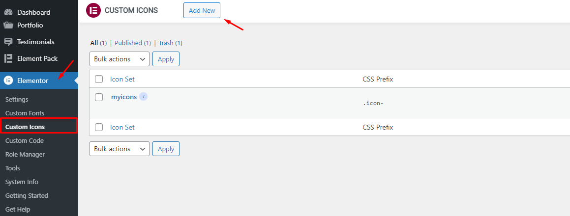 How to use custom icons for elementor - Element Pack Pro